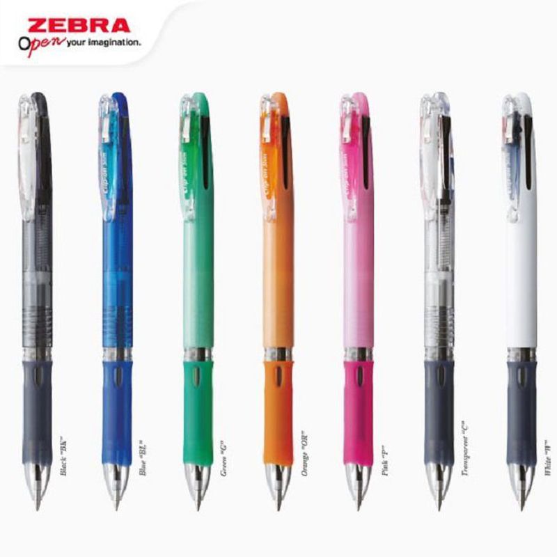 Ballpoint Zebra Clip-on Slim 4C / 4 in 1 Pena / 4 Warna