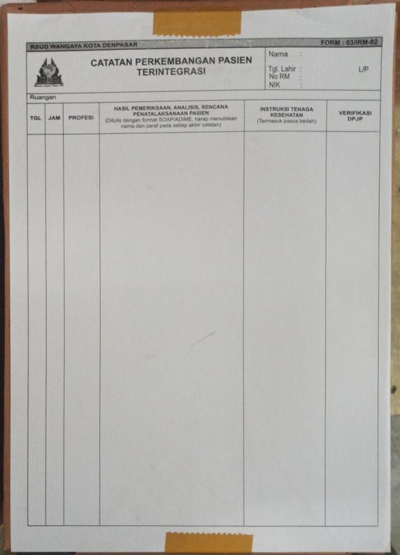Catatan Perkembangan Pasien Terintegrasi RSUD WANGAYA