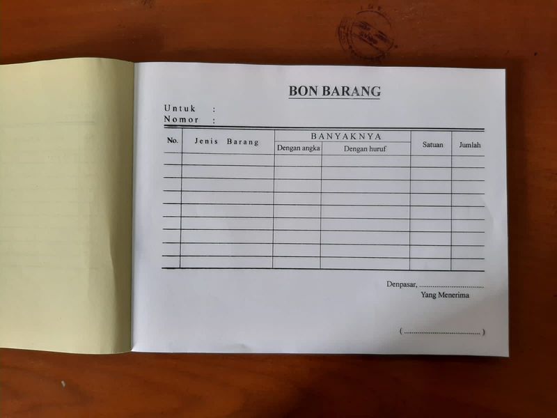 Bon Barang Dinas Lingkungan Hidup dan Kebersihan