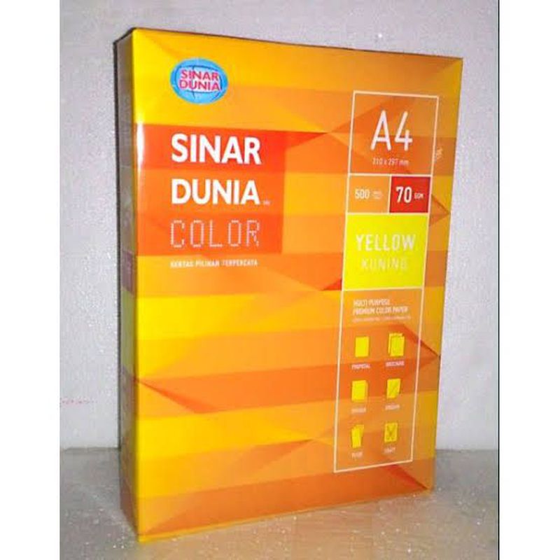 Kertas HVS A4 70 gram warna kuning