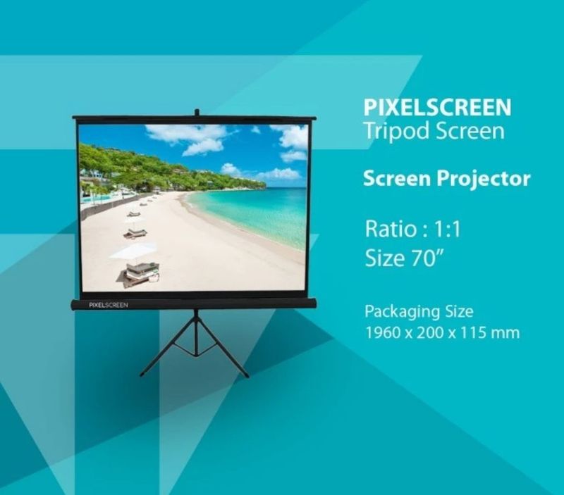 Pixelscreen Tripod Projector 70"