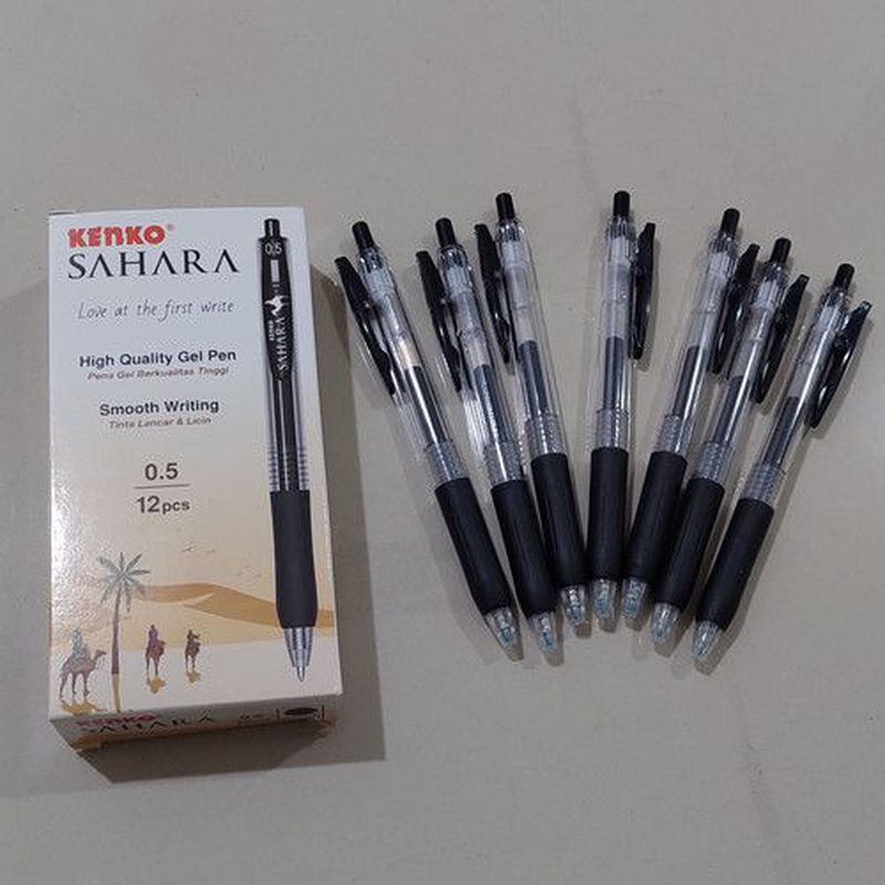 Pulpen Kenko Gel Pen Sahara 0.5 mm Tinta Hitam