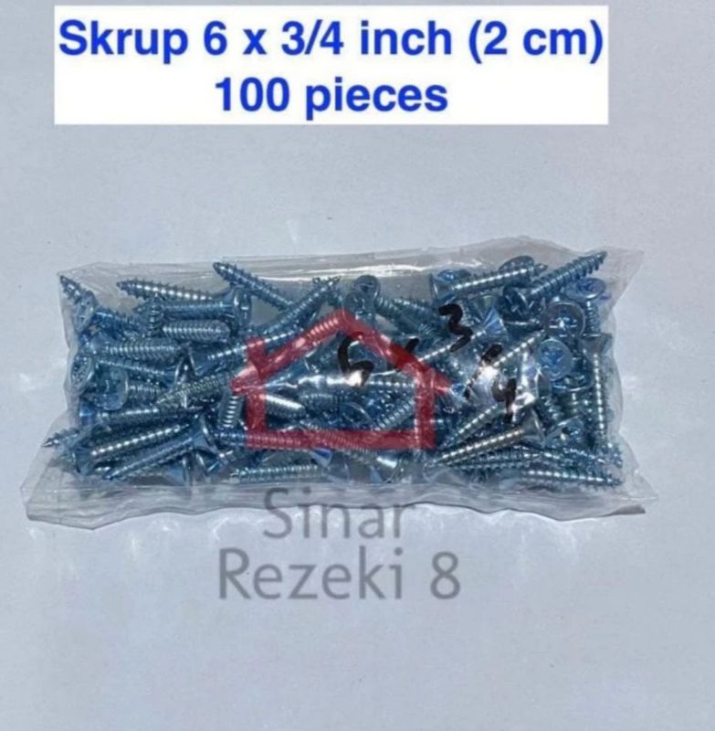 Skrup 6 mm x 2 cm