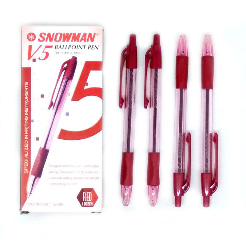 Pulpen Snowman V5 merah