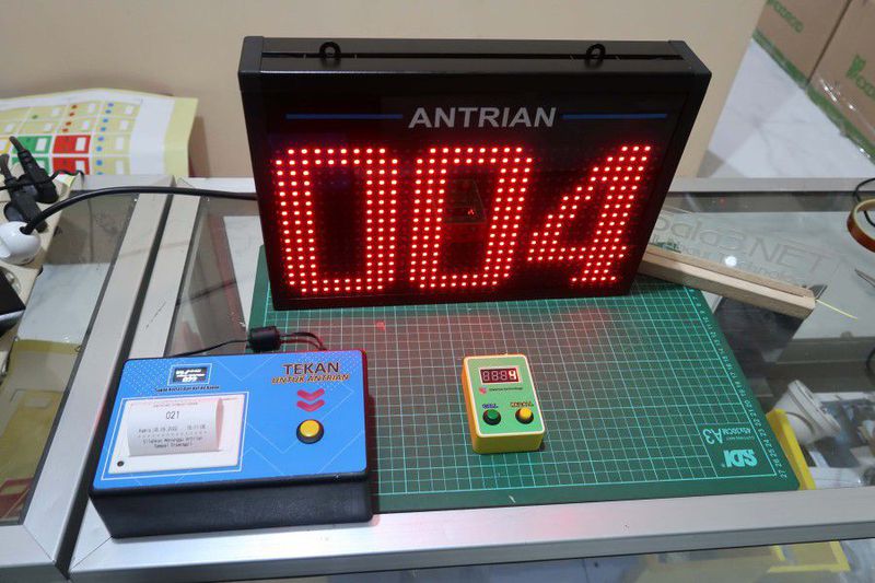 Mesin Antrian 1 Layanan Display LED + Printer Thermal Wireless