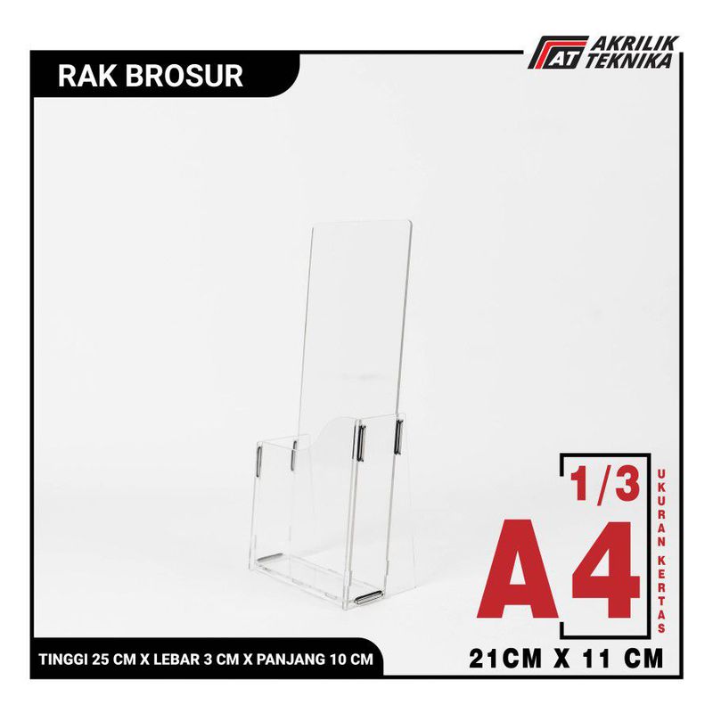 RAK / TEMPAT BROSUR / DISPLAY BROSUR AKRILIK DISPLAY UKURAN 1/3 A4