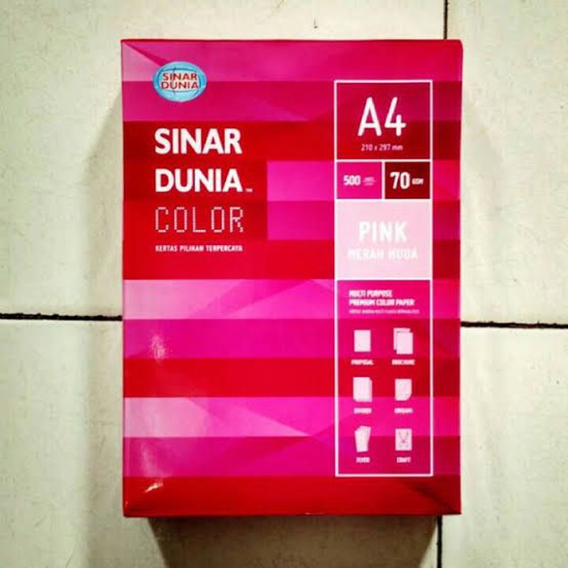 Kertas HVS A4 Sinar Dunia 70 gram Merah Muda