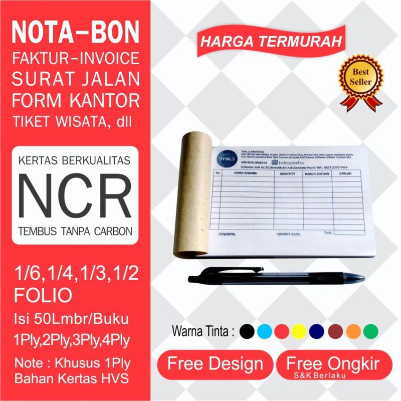 Nota custom 2 warna