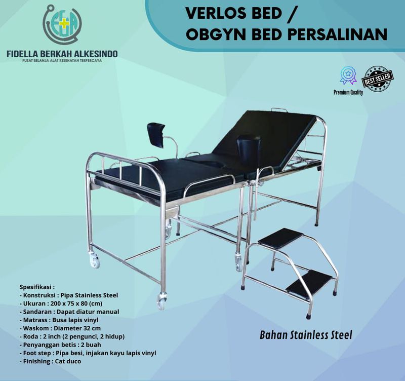 Verlos Bed Stainless Steel - Bed Partus - Meja Ginekologi - Ranjang ...