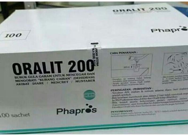 Oralit Phapros 200mg Sach (1 box Isi 100 Sachet)
