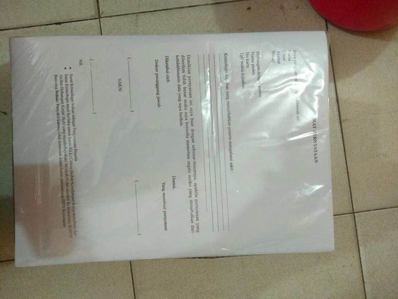 CETAKAN BLANGKO SURAT PERNYATAAN BPJS