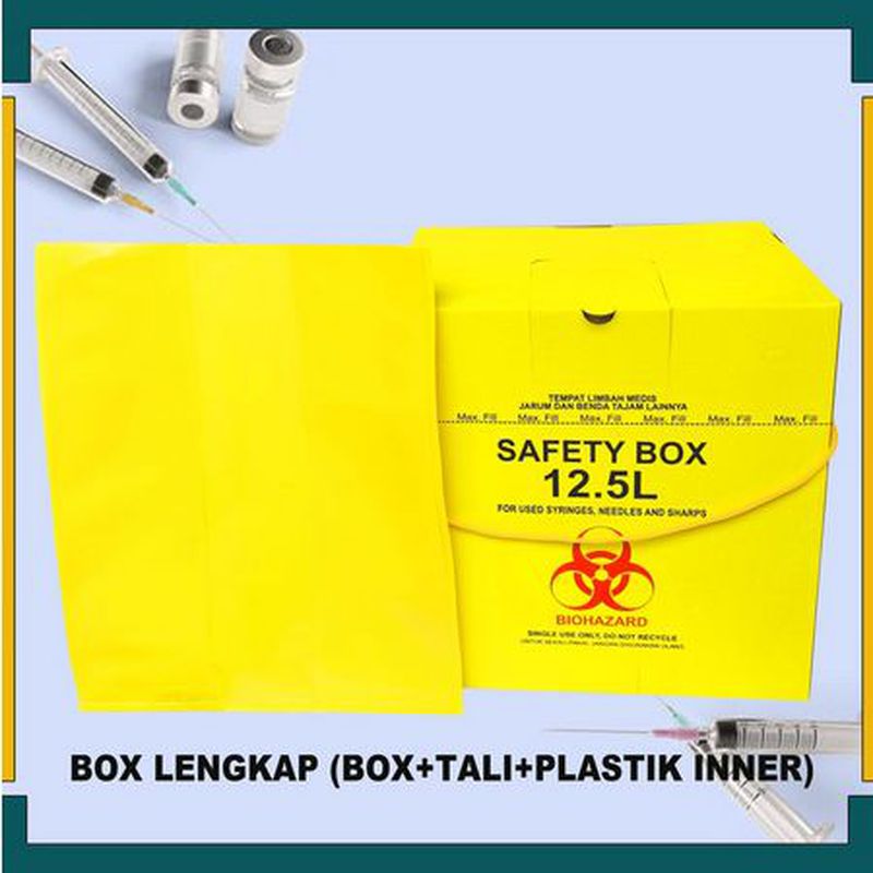 Safety Box Medis 12,5 Liter / Sharp Box Medis 12,5 Liter / Kantong ...