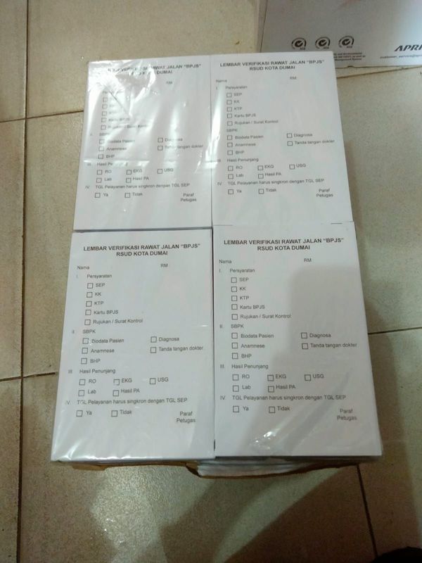 CETAKAN BLANGKO LEMBAR VERIFIKASI PELAYANAN PASIEN DI RAWAT JALAN BPJS