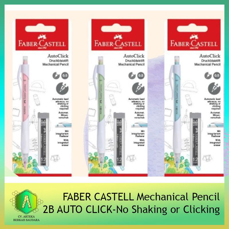 FABER CASTELL Mechanical Pencil 2B AUTO CLICK - No Shaking or Clicking