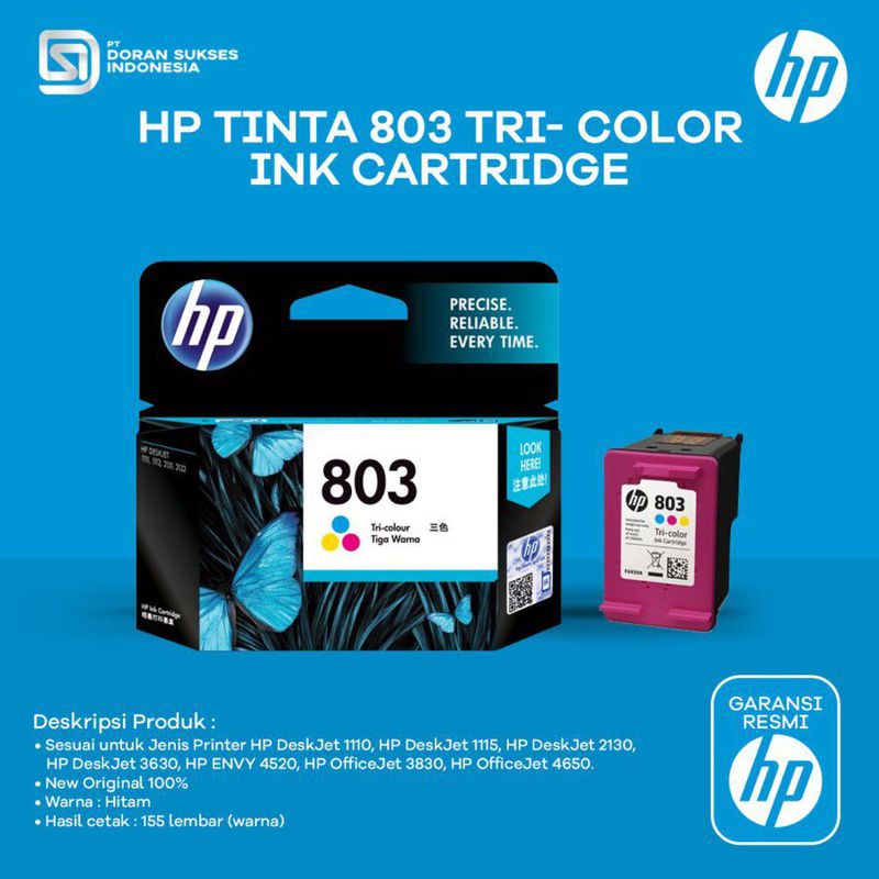 Cartridge Tinta HP 803 Tri Color Original Ink-Advantage