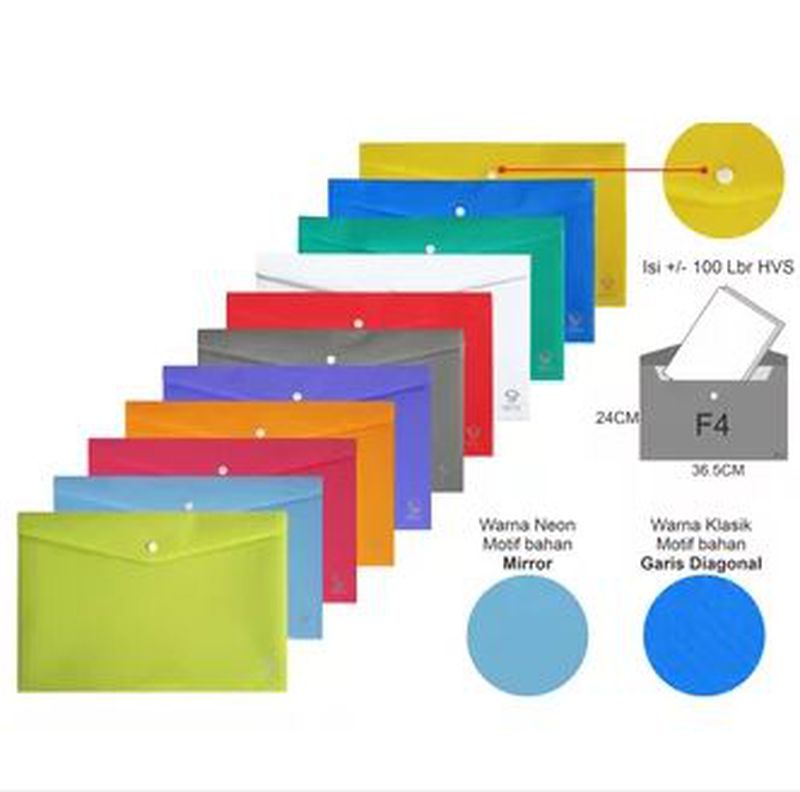 Map Kancing Plastik / Data bag / Eagle E 247 - Kuning
