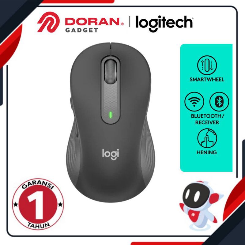 Logitech Signature M650L Mouse Wireless Bluetooth Silent Garansi 1th