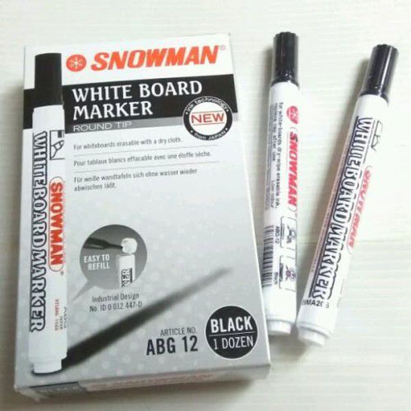 Spidol Board Marker - Snowman Hitam Besar
