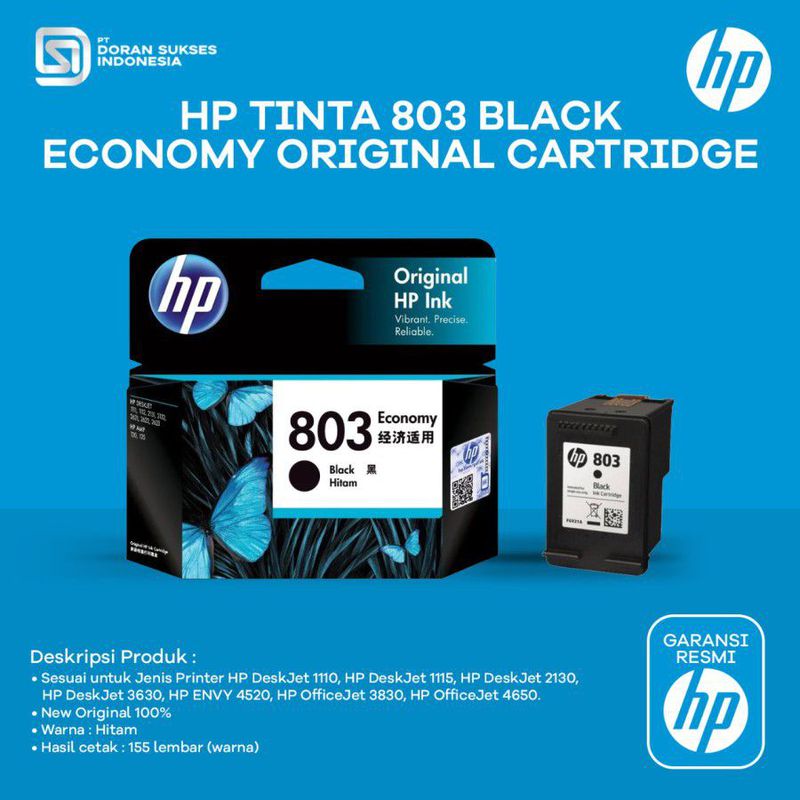 Cartridge Tinta HP 803 Black Original Ink-Advantage