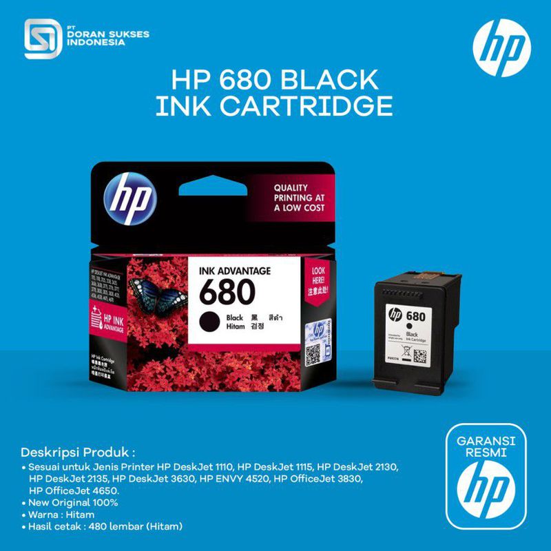 Cartridge Tinta HP 680 Black Original Ink-Advantage