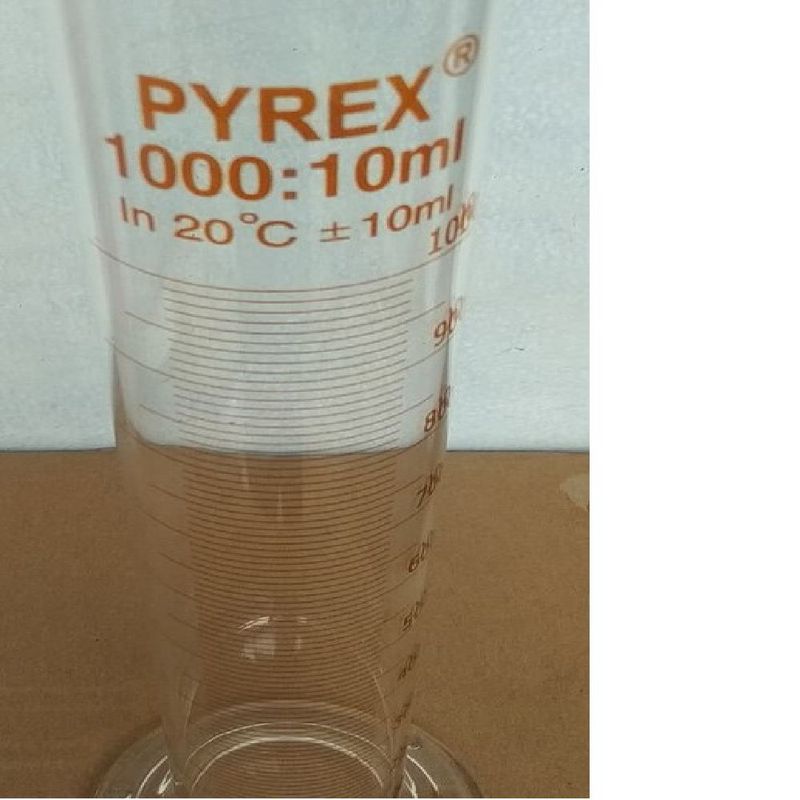 Gelas Ukur Merek PYREX Kapasitas 1000 ml, Daya baca 10 ml Jenis In