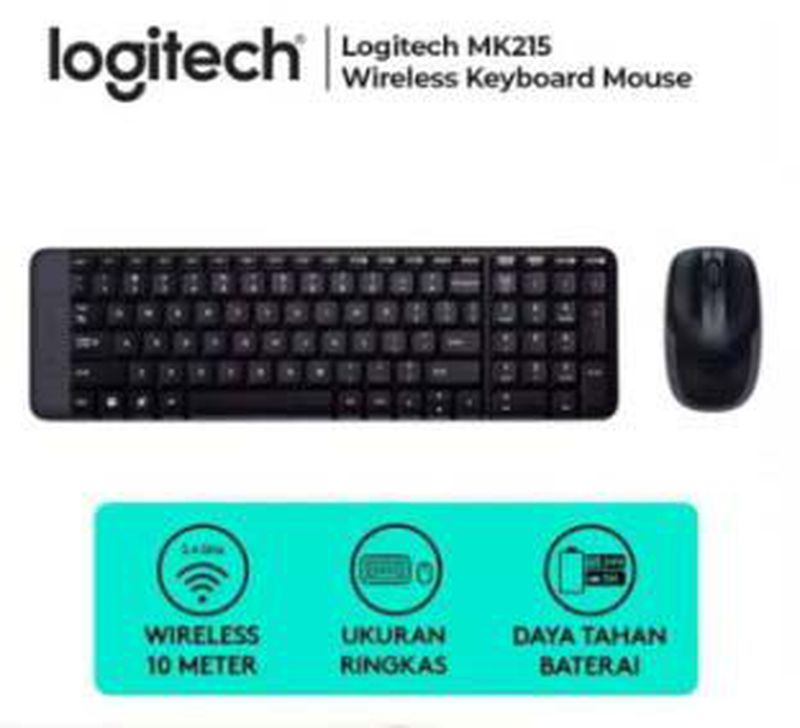 Keyboard Mouse Wireless Logitech MK215