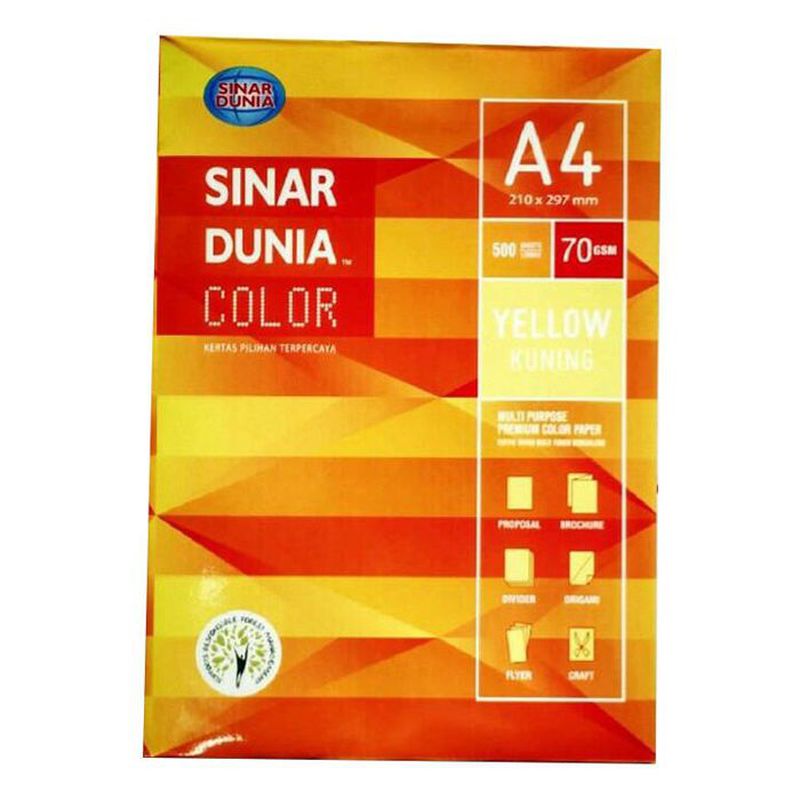 Kertas A4 Kuning SINAR DUNIA 70GSM