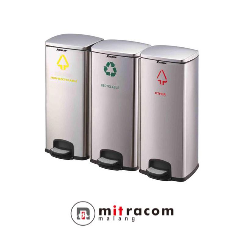 Dust Bin 3 Compartment 30 L With Pedal