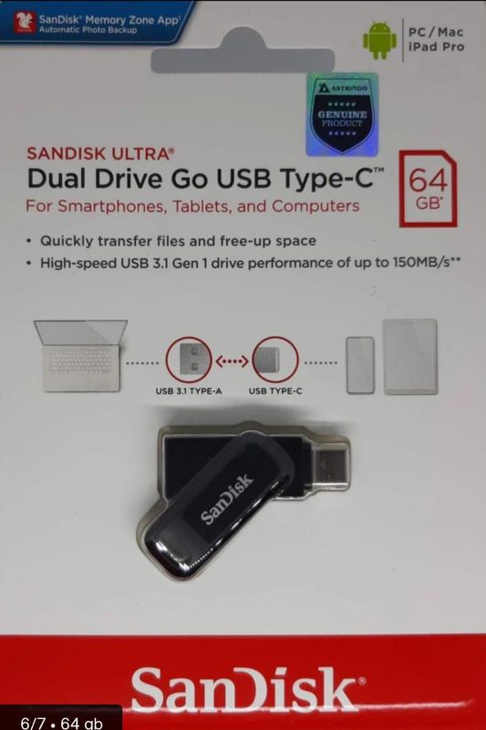 Sandisk Ultra Dual Drive 64gb type C