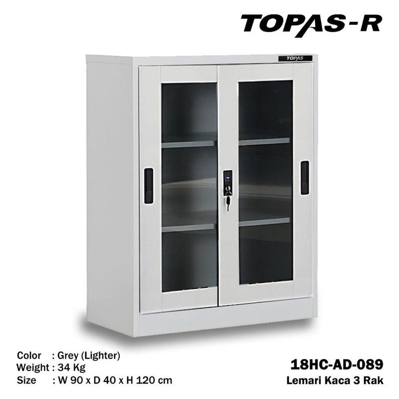 LEMARI KACA 3 RAK