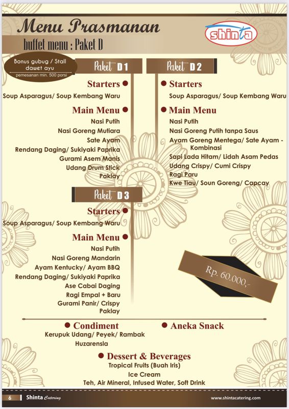 Buffet Menu Paket D