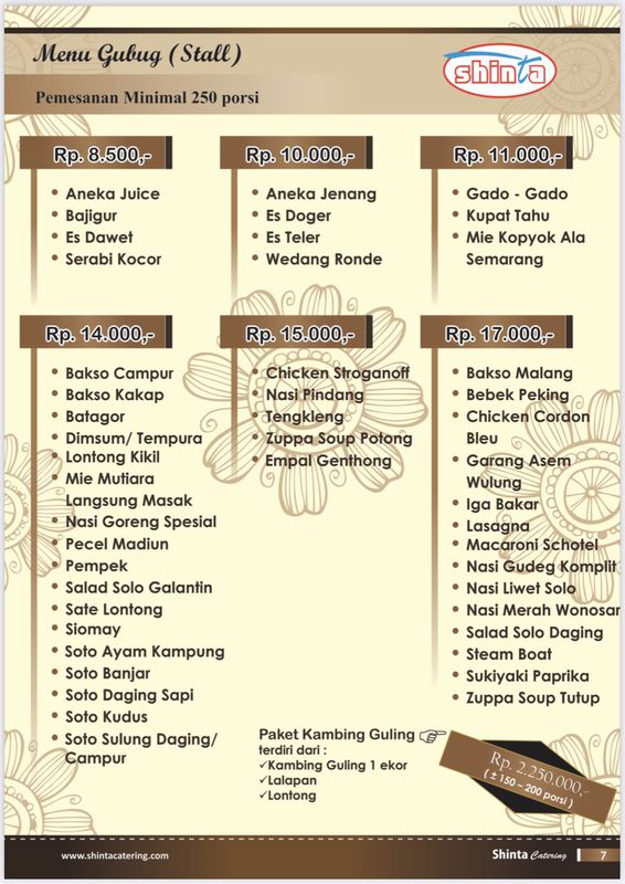 Menu Gubug @14.000,-