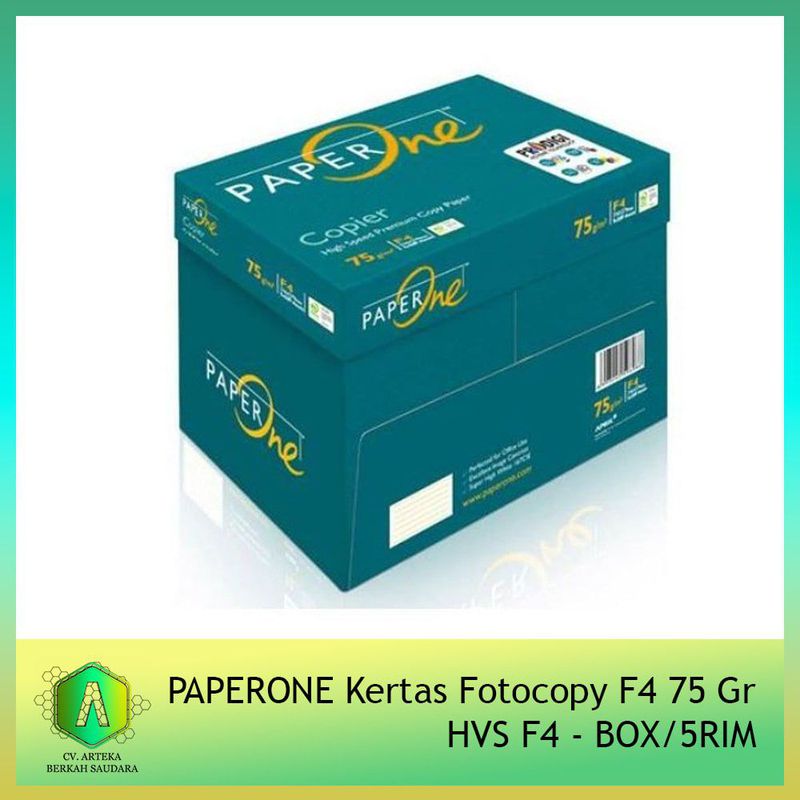 PAPERONE Kertas Fotocopy F4 75 Gr / HVS F4 - BOX/5RIM