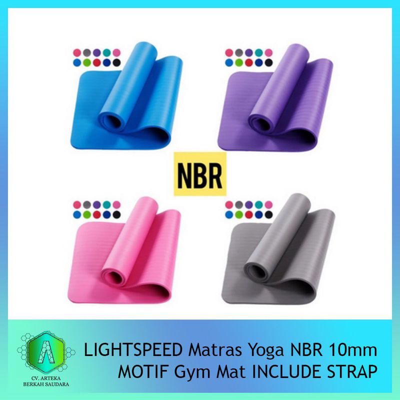 LIGHTSPEED Matras Yoga NBR 10mm MOTIF/Gym Mat INCLUDE STRAP