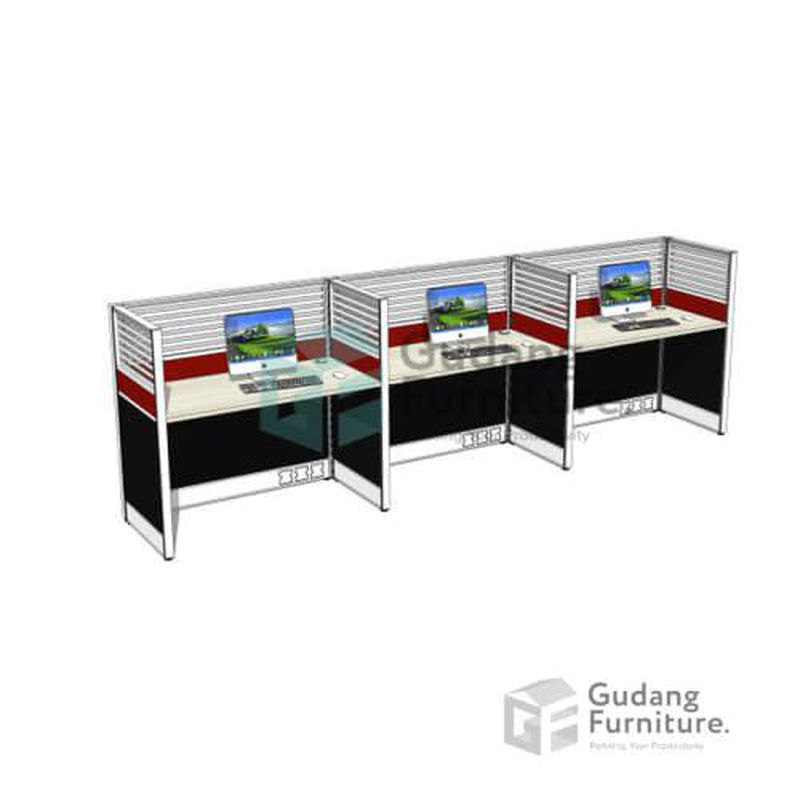 Meja Partisi / Workstation Kantor / Meja Kerja Kantor Aditech WS4FK/3