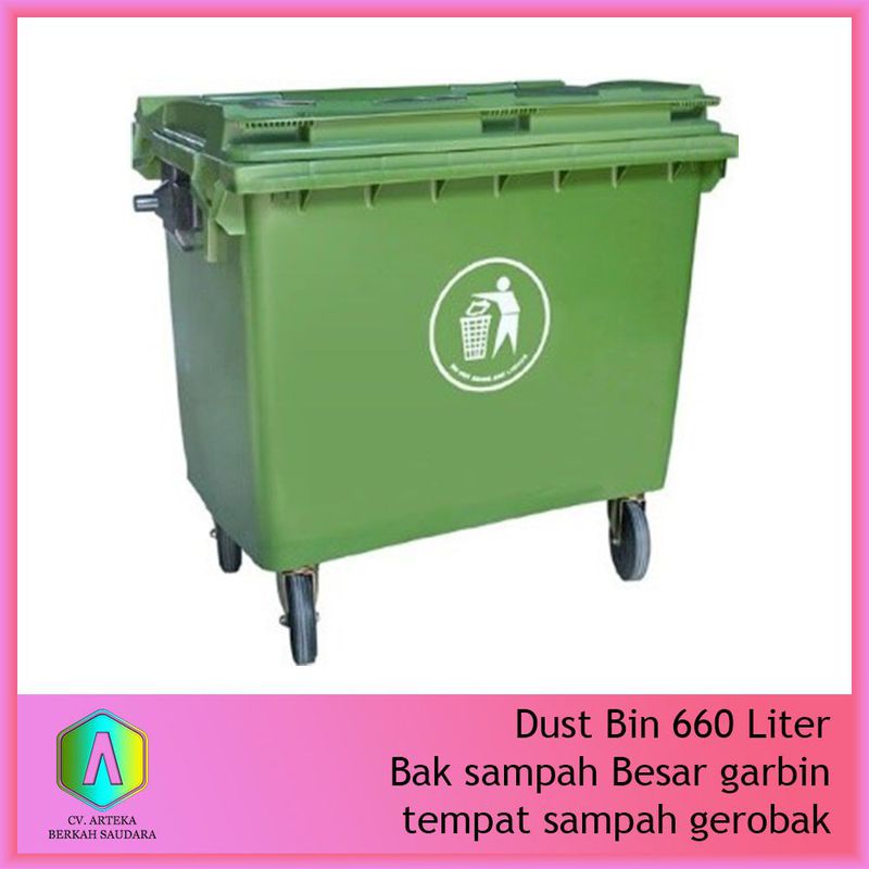 Dust Bin 660 Liter / Bak sampah Besar garbin / tempat sampah gerobak