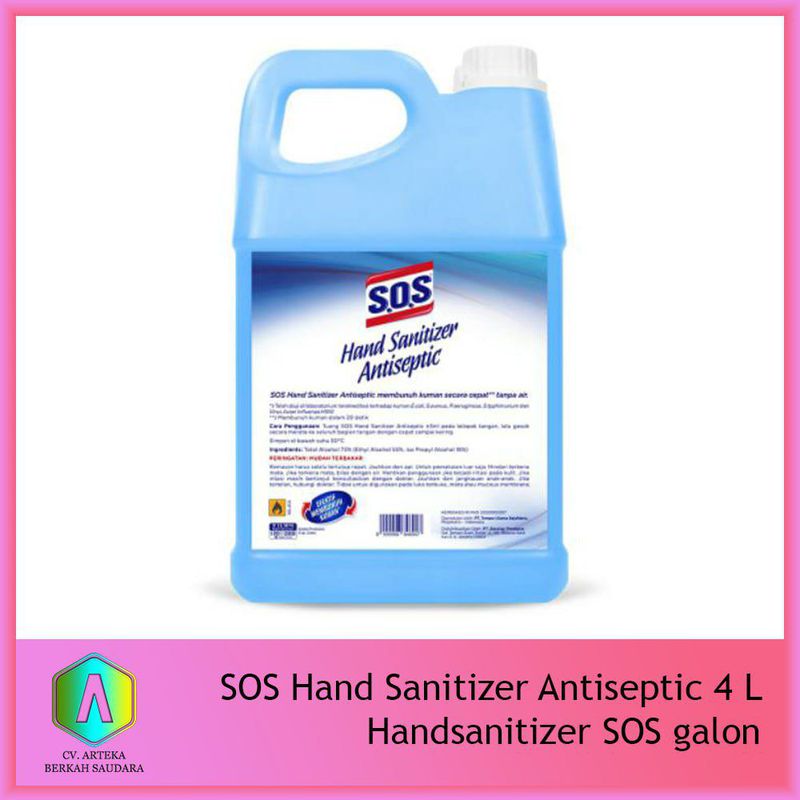 SOS Hand Sanitizer Antiseptic 4 L / Handsanitizer SOS galon