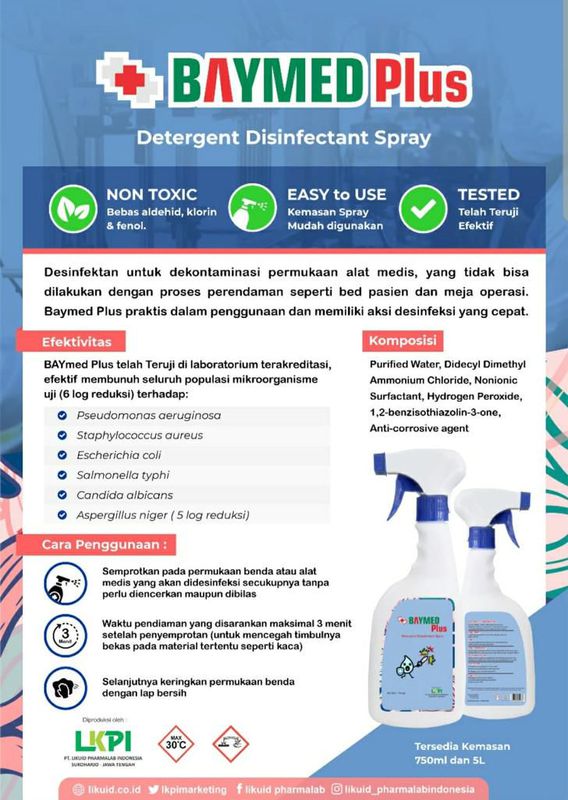 Baymed Plus Disinfectant Spray - 750ML