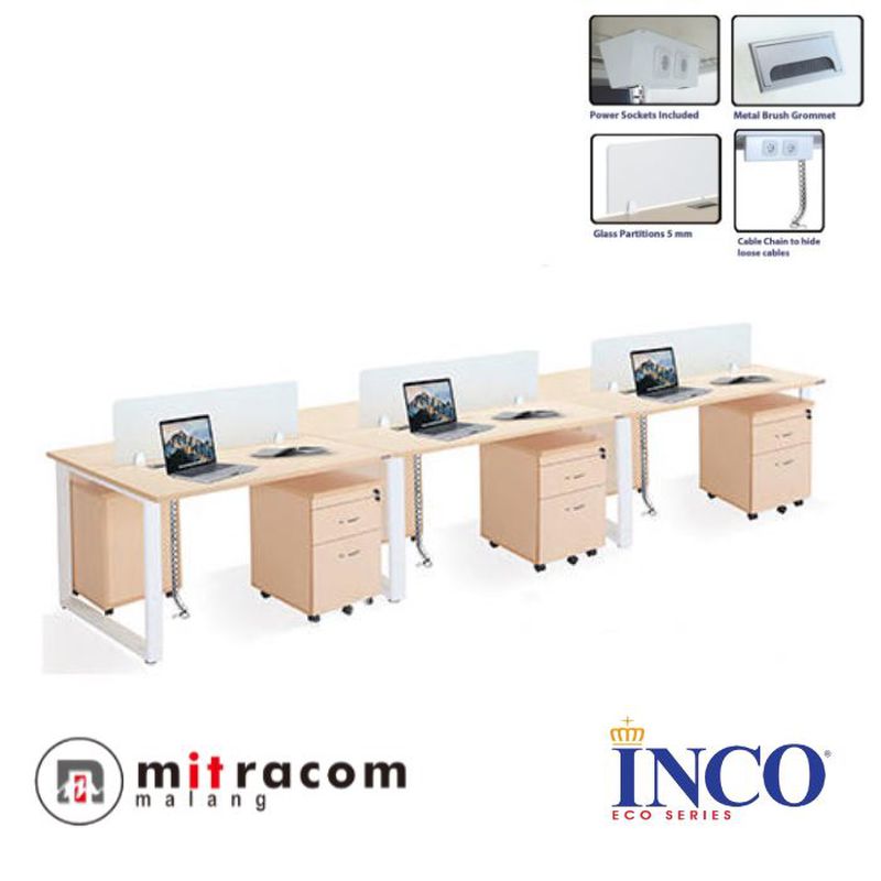 Indachi Inco Fluix-WS 6P F Working Station / Meja Kerja