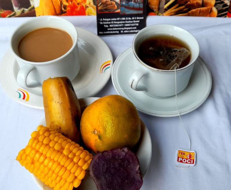 coffee break (kopi teh + snack godog + buah)