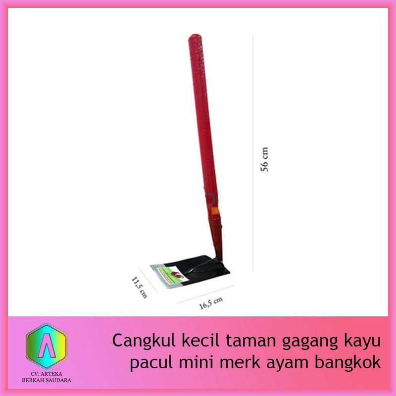 Cangkul kecil taman gagang kayu pacul mini merk ayam bangkok