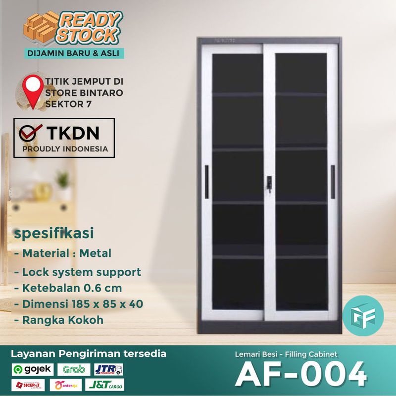 Lemari Besi / Lemari Arsip Kaca / Filling Cabinet Metal AF004