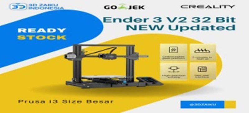 CREALITY ENDER 3 V2 32 BIT NEW UPDATED 3D PRINTER PRUSA i3 SIZE BESAR