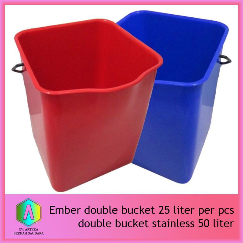 Ember double bucket 25 liter per pcs double bucket stainless 50 liter