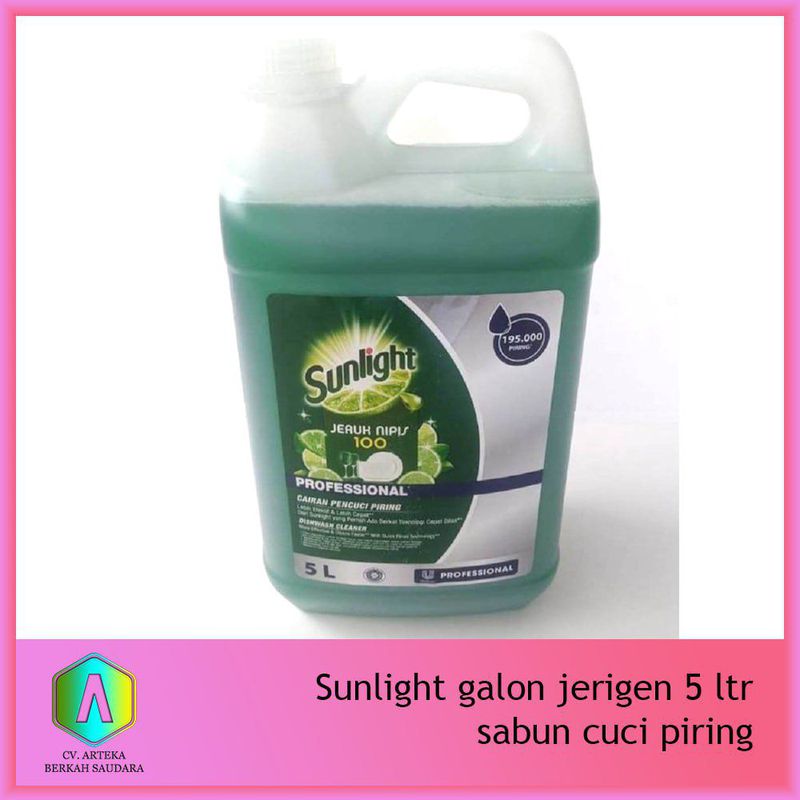 Sunlight galon jerigen 5 ltr / sabun cuci piring