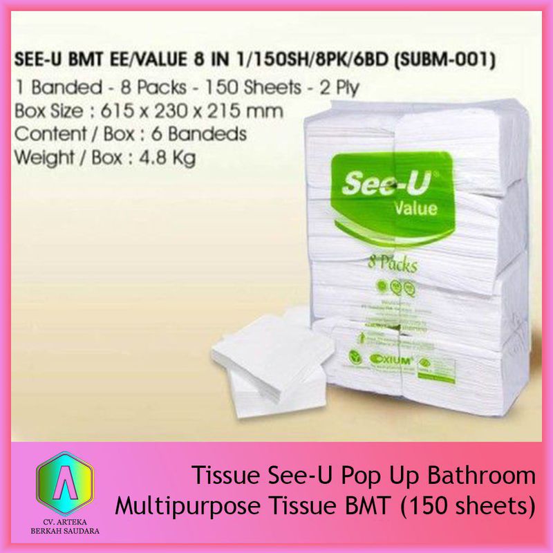 Tissue See-U Pop Up Bathroom Multipurpose Tissue BMT (150 sheets)