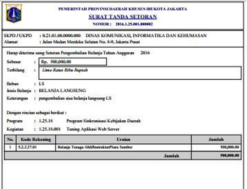 Cetak Blangko Surat Tanda Setoran (STS) 3 Ply