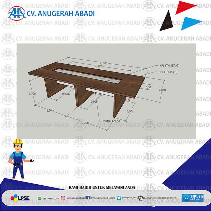MEJA MEETING / MEJA RAPAT CUSTOM 3.4 Meter