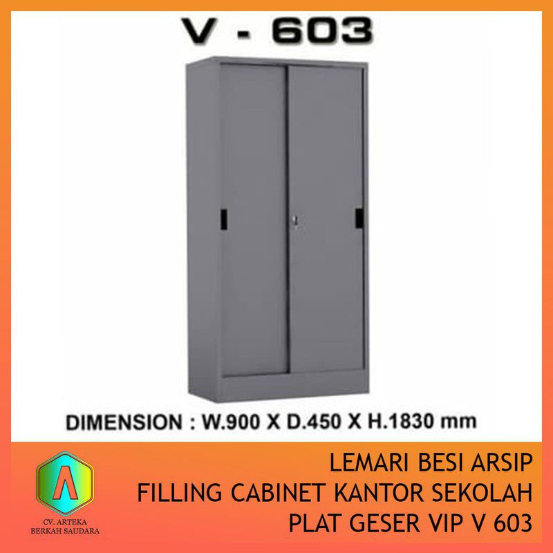 LEMARI BESI ARSIP FILLING CABINET KANTOR SEKOLAH PLAT GESER VIP V 603