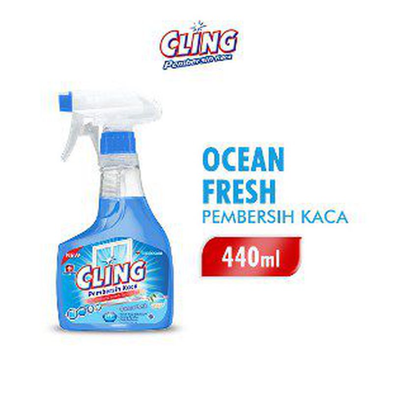 CLING pembersih kaca botol 440 ml glass cleaner - Lemon